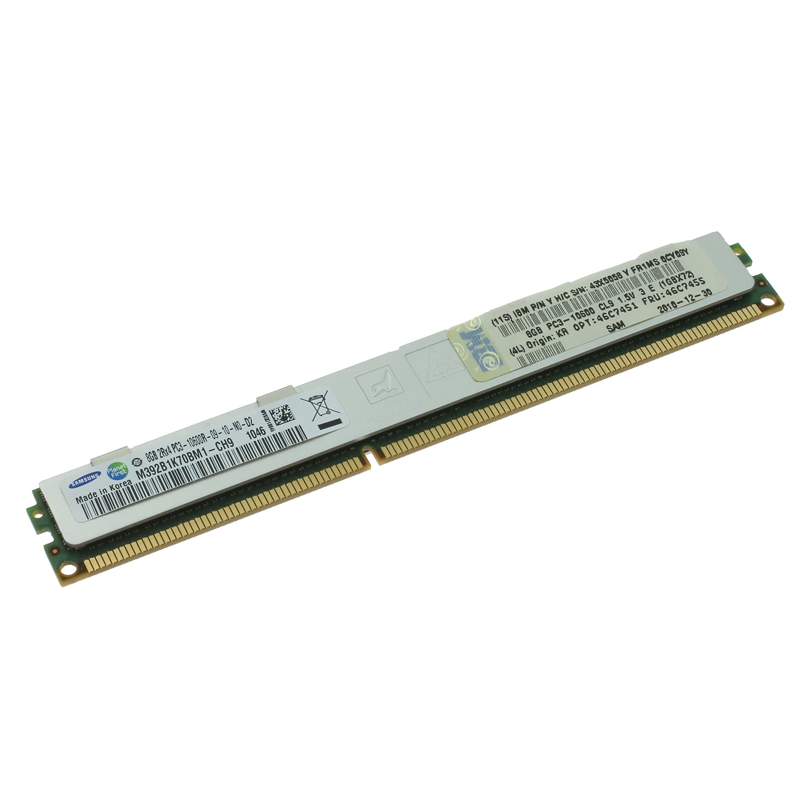 Ibm Ddr3 Ram 8gb Pc3 10600r Ecc 2r Vlp 46c7455
