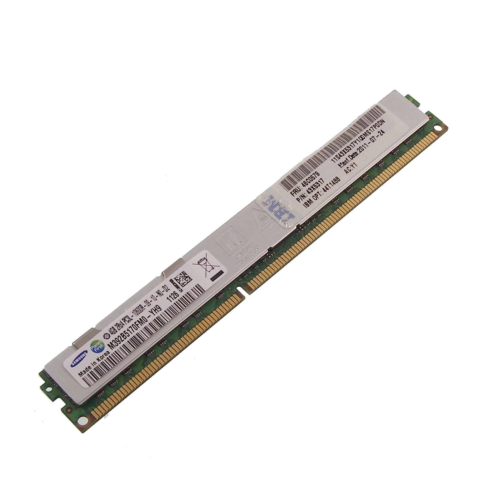 IBM DDR3-RAM 4 GB PC3L-10600R ECC 2R VLP - 46C0579