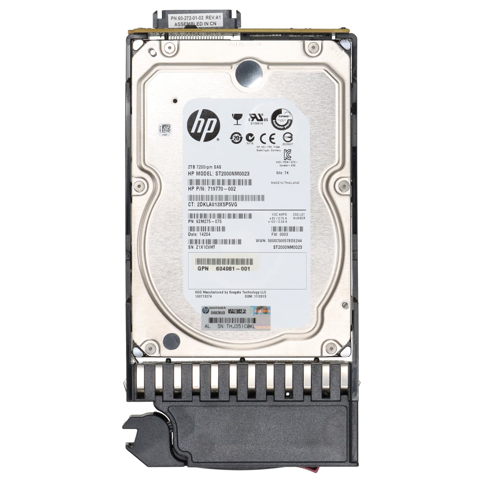 HP SAS-Festplatte 2TB 7,2k SAS 6G LFF MSA P2000 G3 - 605475-001 AW555A