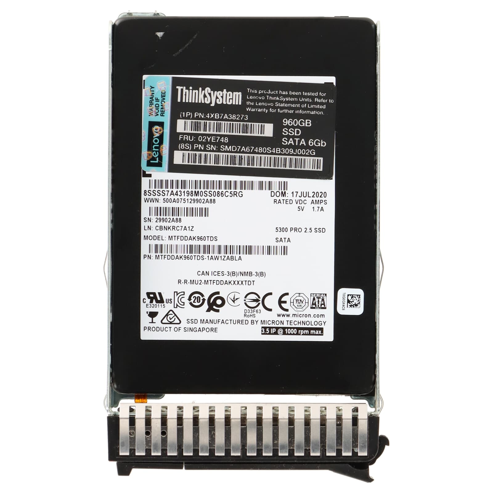 Lenovo SATA-SSD 960GB SATA 6G MV SFF - 02YE748 4XB7A38273