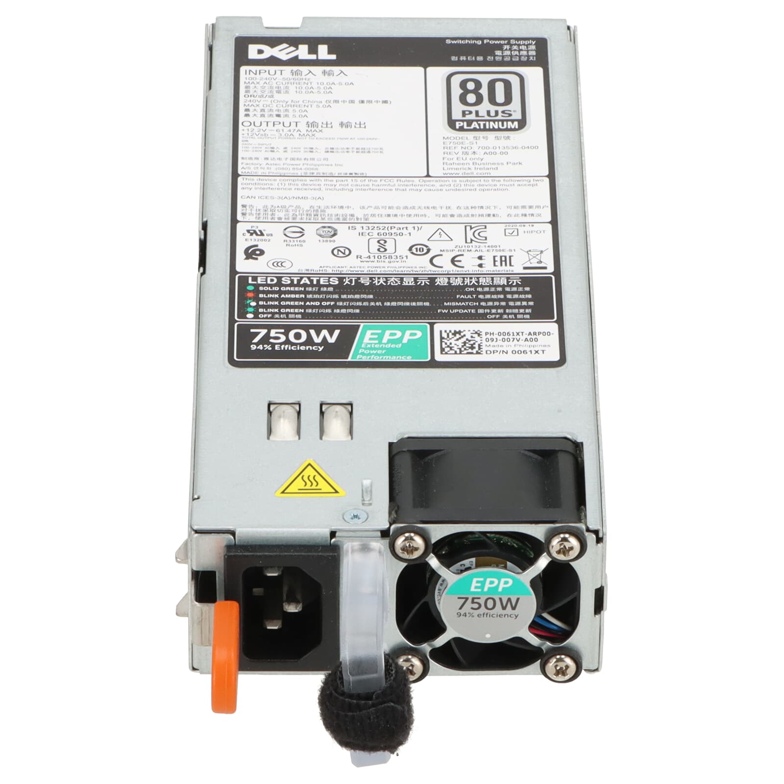 Dell 750W Platinum 94% Server-Netzteil - 061XT 0061XT