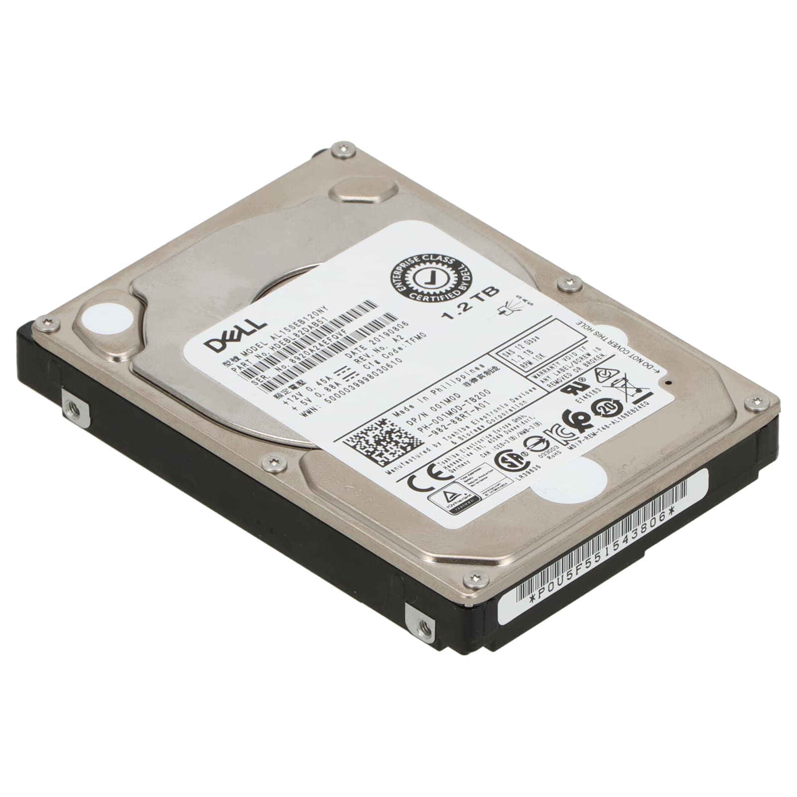 Dell 1,2TB 10k 12G SAS-Festplatte 2,5" - 01M0D AL15SEB120NY