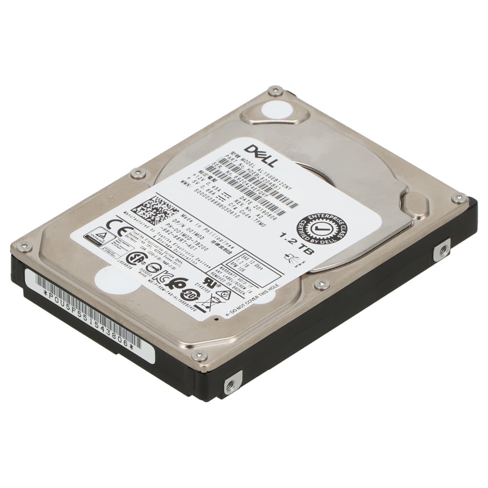 Dell 1,2TB 10k 12G SAS-Festplatte 2,5" - 01M0D AL15SEB120NY