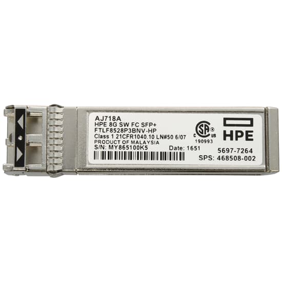 HP 8Gbit Short Wave FC SFP+ Modul 468508-001 AJ718A
