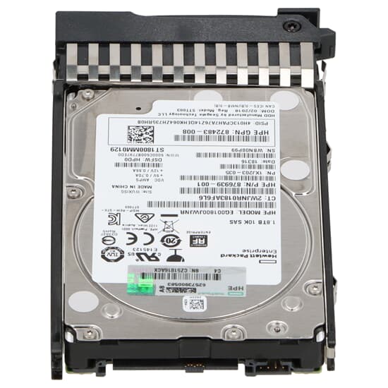 HPE SAS Hard Drive 1.8TB 10k SAS 12G DP 512e SFF MSA 2040 787649-001 J9F49A