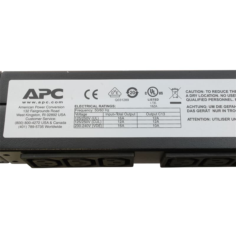 APC Basic Rack PDU 12x C13 16A- AP9565 | GEKKO
